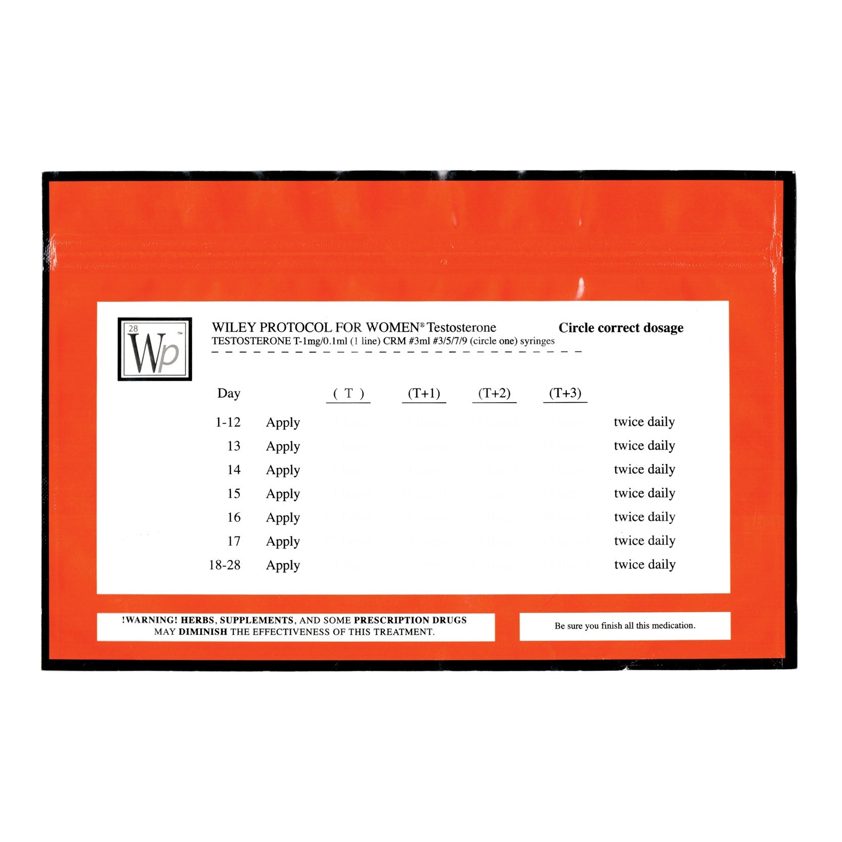 Testosterone for Women Bags - Orange (50 Per Pack) – Wiley Systems